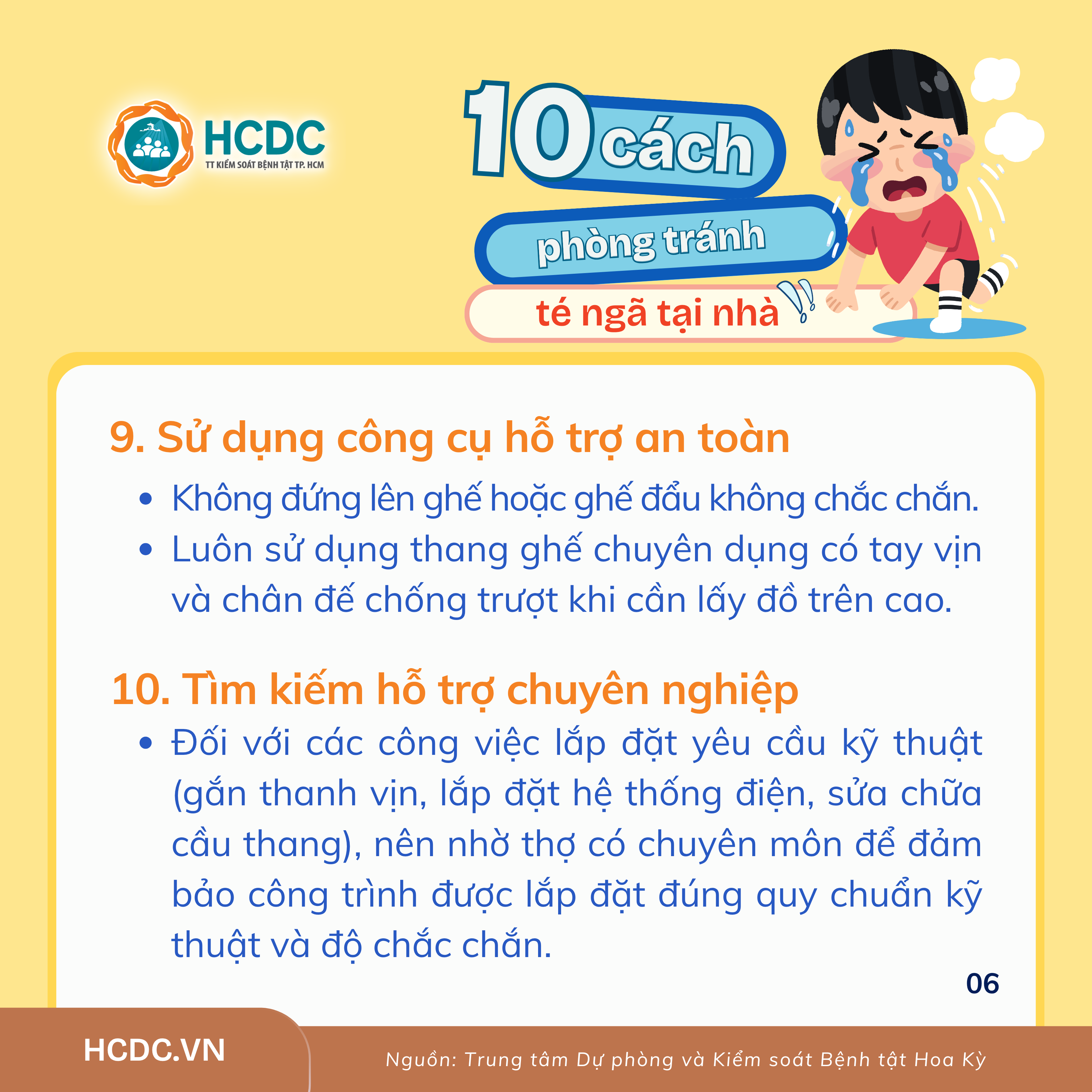 10 biện pháp phòng ngừa té ngã tại nhà | Trạm Y tế Long Thạnh Mỹ